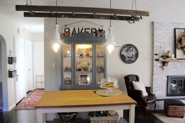 Antique Ladder and Pendant Lights - Life on Shady Lane